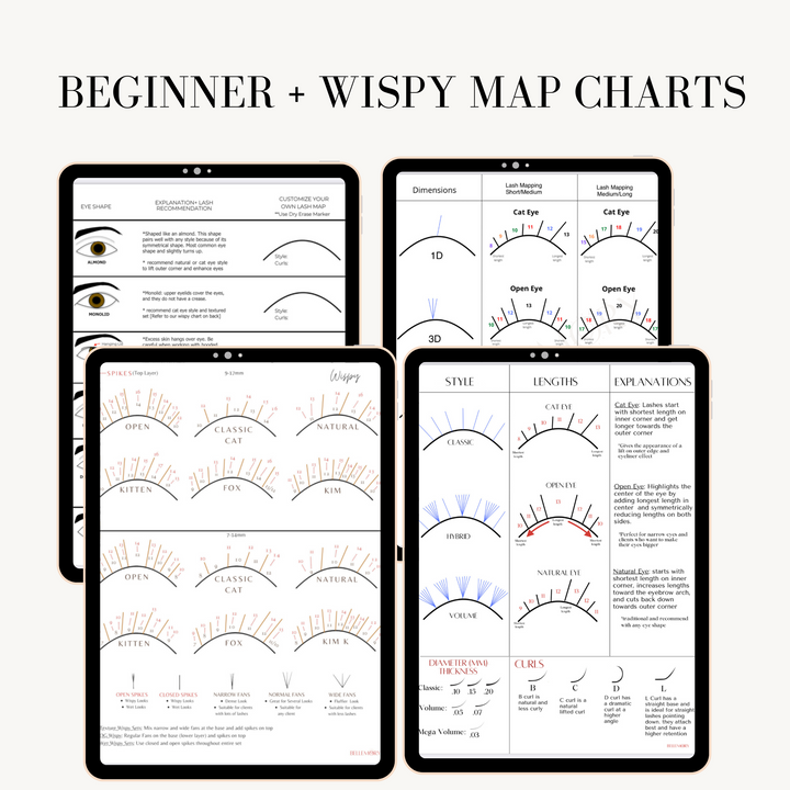 Bellemory Lash Sponge and Mapping Charts