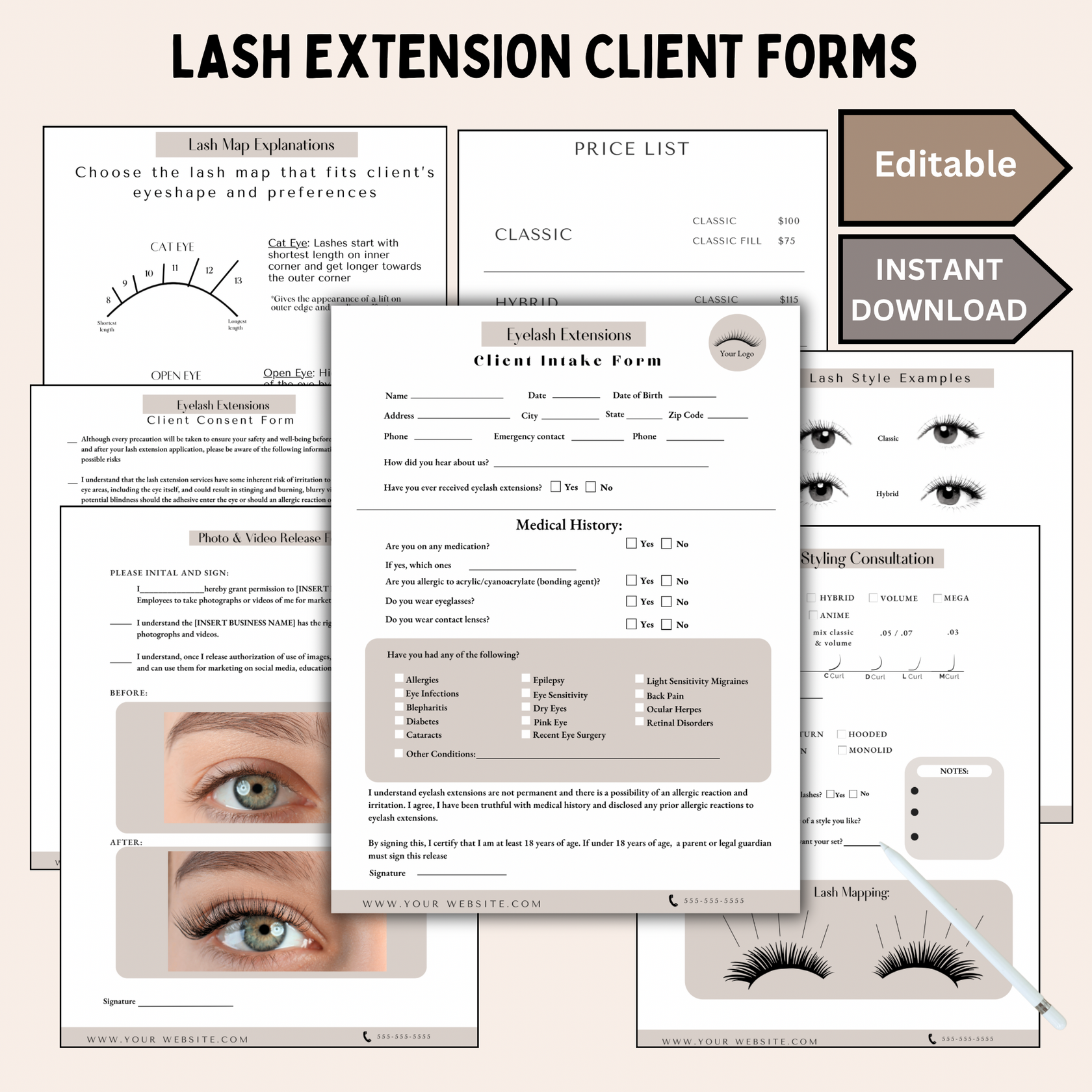 Eyelash Extension Client Forms – Bellemory